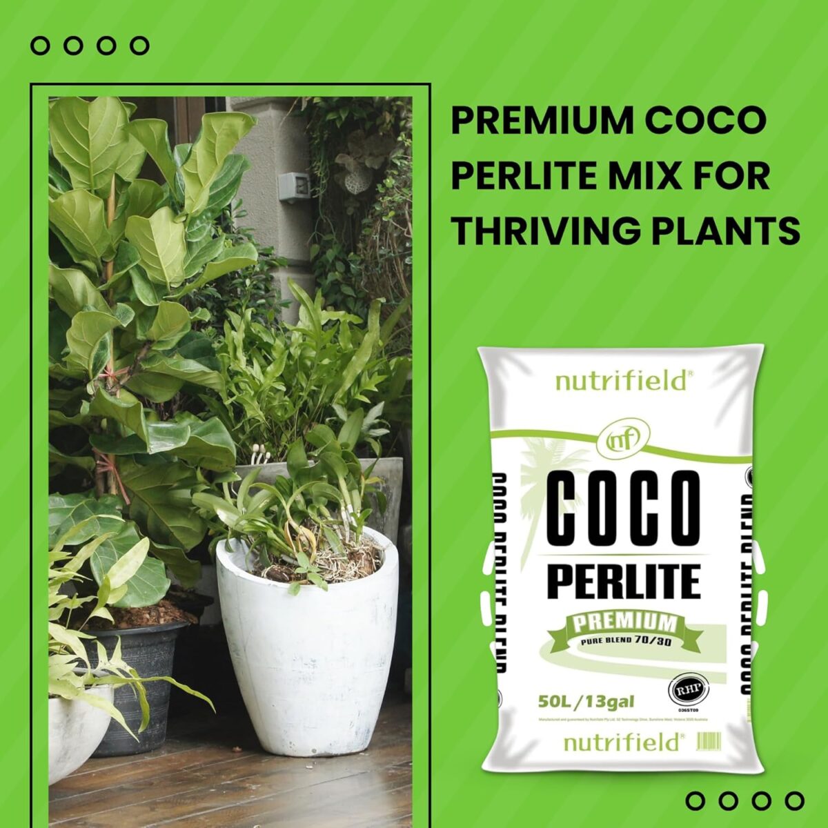 Coco Coir Perlite Mix, 50 Liter Bag- 70/30 Blend - Pre Buffered with ...